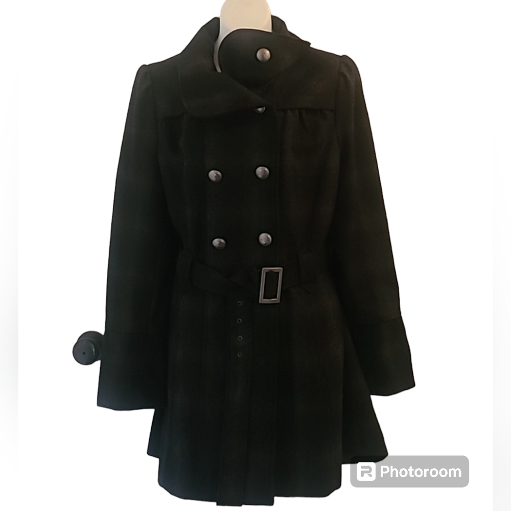 Sale! Black Rivet Wool Coat Business Office - Gem